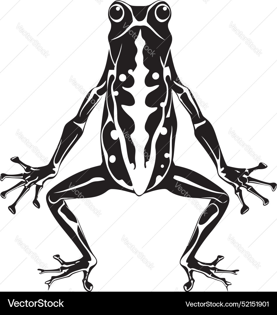 Ghostly hop frog skeleton emblem cryptic Vector Image