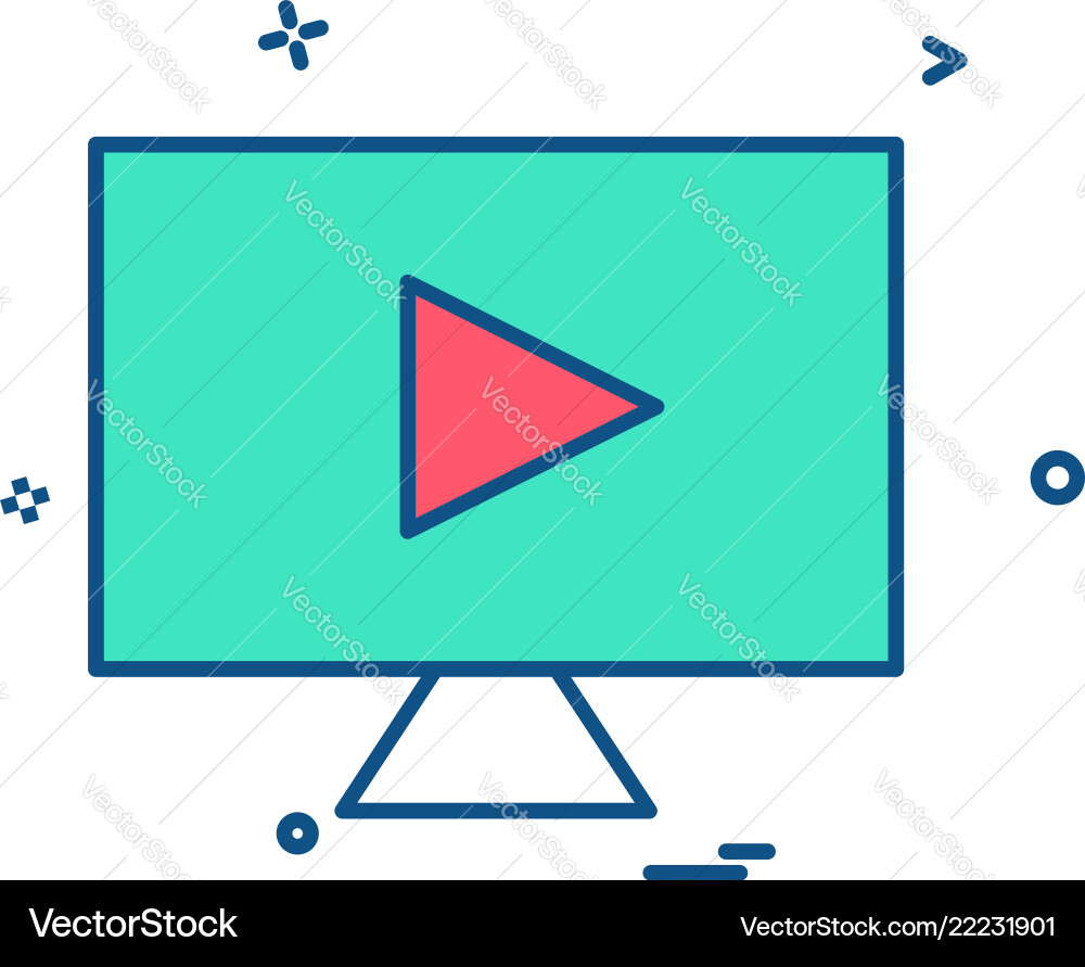 Lcd screen play icon design Royalty Free Vector Image