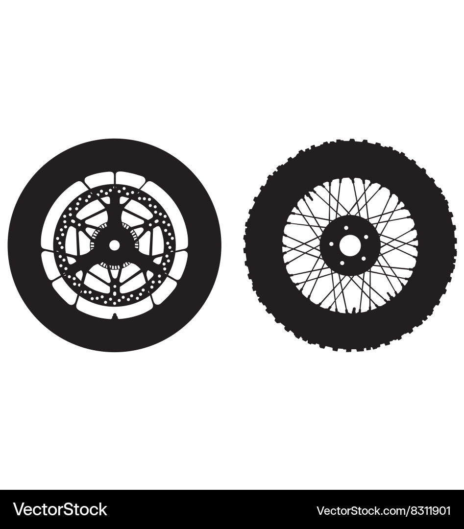 Motorbike wheels Royalty Free Vector Image - VectorStock