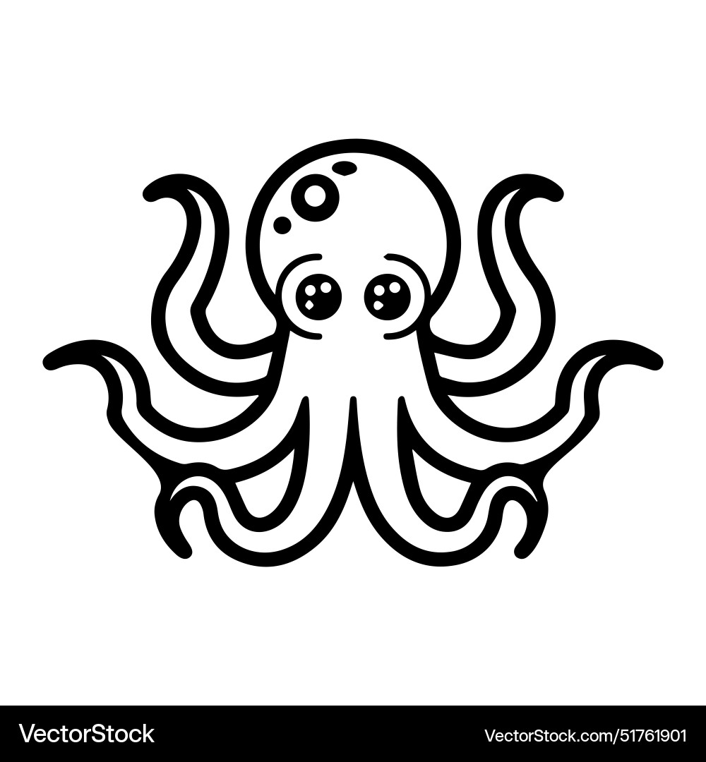 Octopus icon or modern line symbol art Royalty Free Vector
