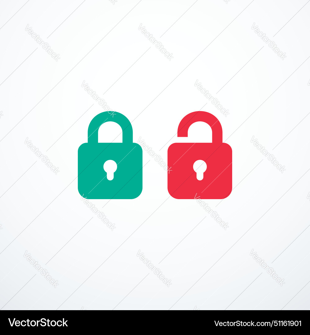 Open and closed lock icons Royalty Free Vector Image
