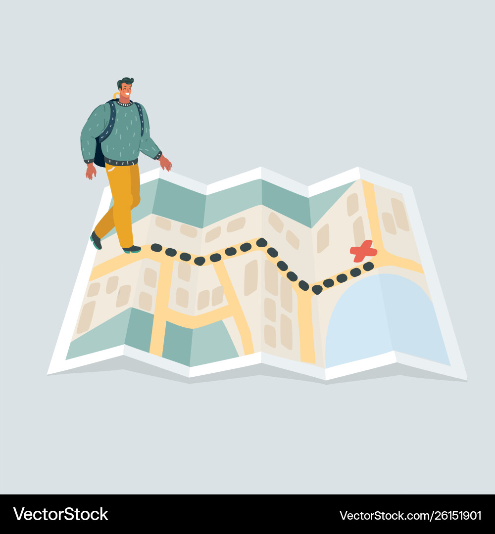 Walking Person Map Icon Royalty Free Vector Image