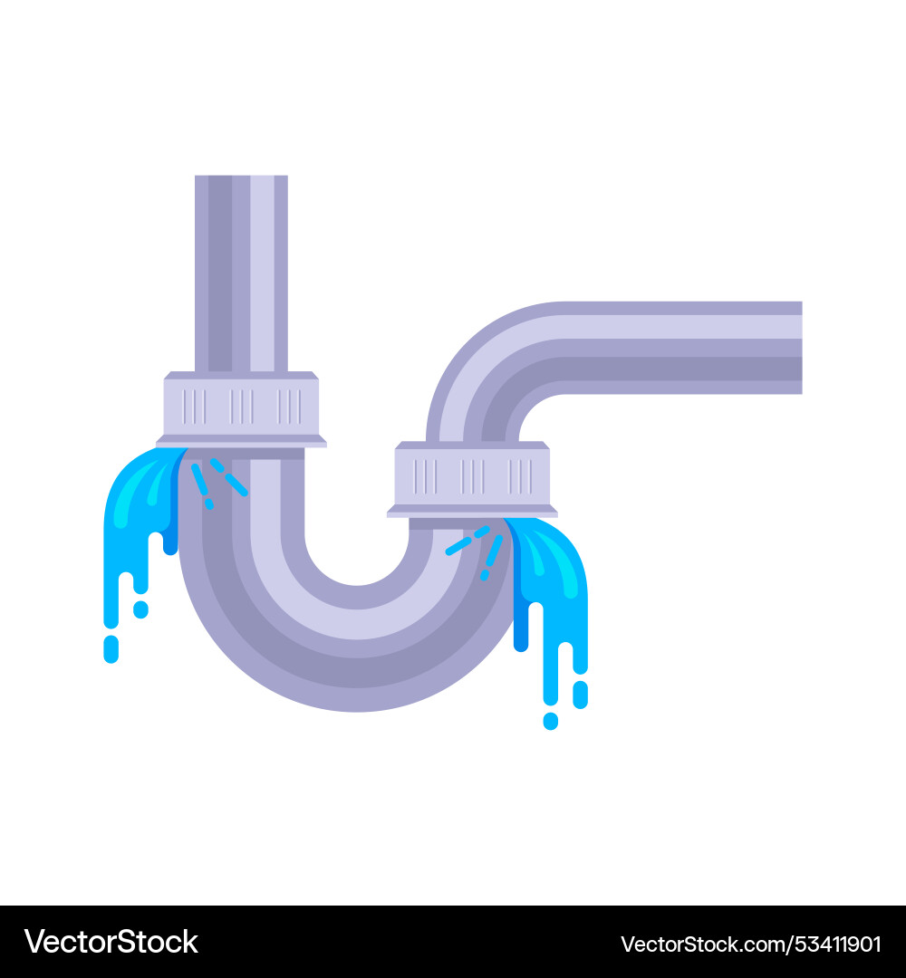 Water leak sewer pipe Royalty Free Vector Image
