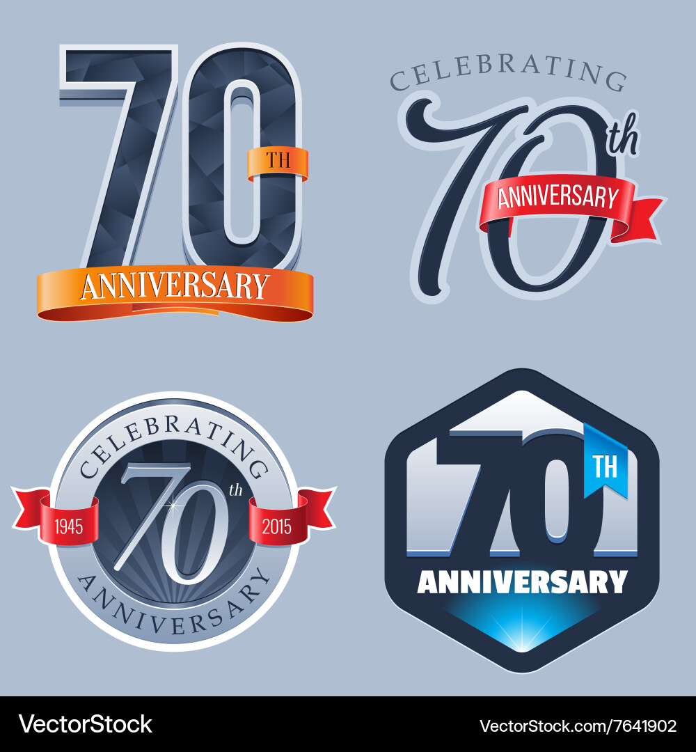 70 years anniversary logo Royalty Free Vector Image