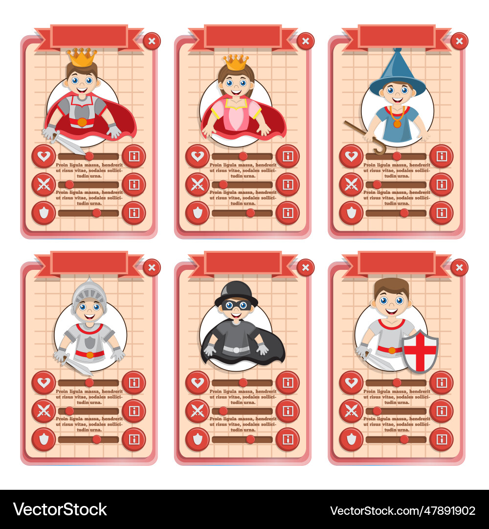 A set of game cards Royalty Free Vector Image - VectorStock