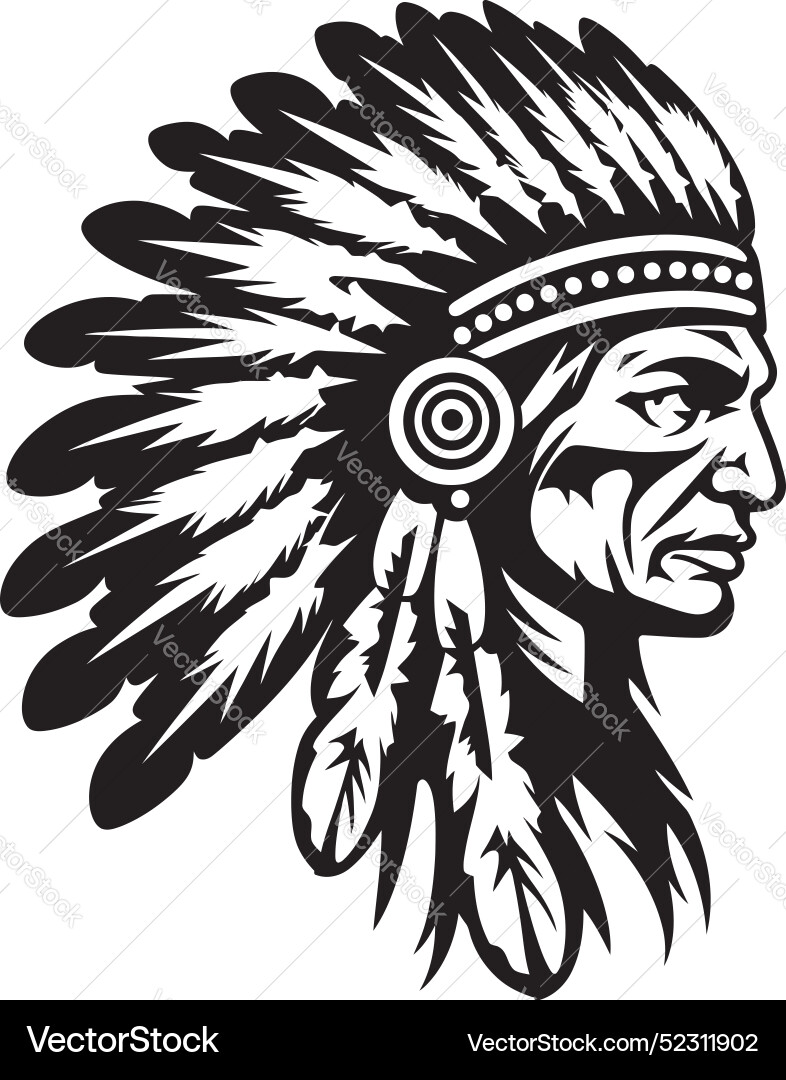 Ancient wisdom iconic chief design sovereign Vector Image