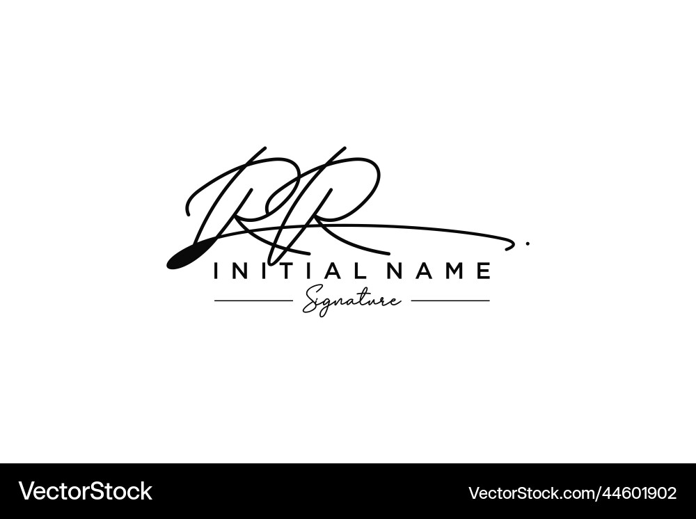 Initial rr signature logo template hand drawn Vector Image