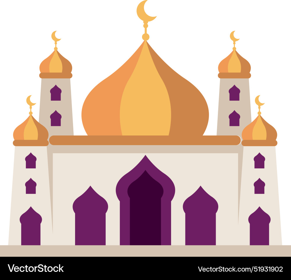 Islamic holy mosque building Royalty Free Vector Image