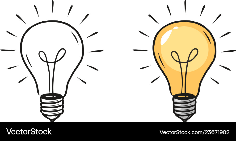 Light bulb sketch electric energy concept Vector Image