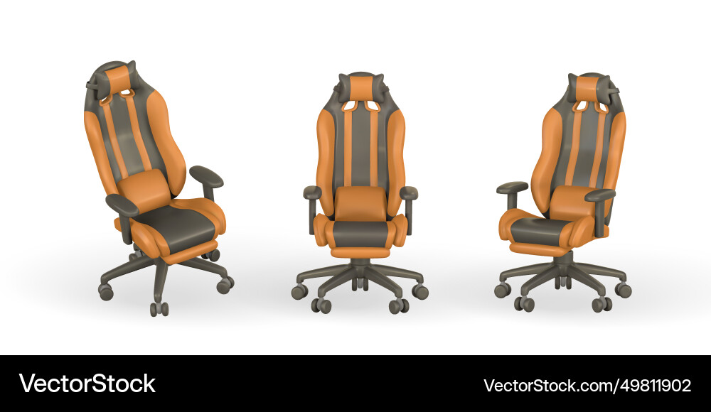 Realistic 3d computer game chair in cartoon style Vector Image