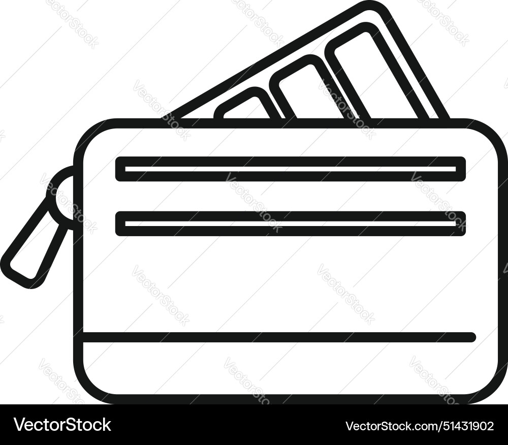 Wallet icon with credit cards Royalty Free Vector Image