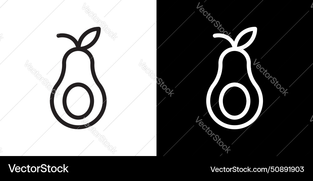 Avocado icon set avocado fruit vitamin green Vector Image