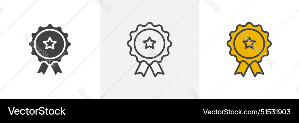 Badge icon set professional certificate ribbon Vector Image