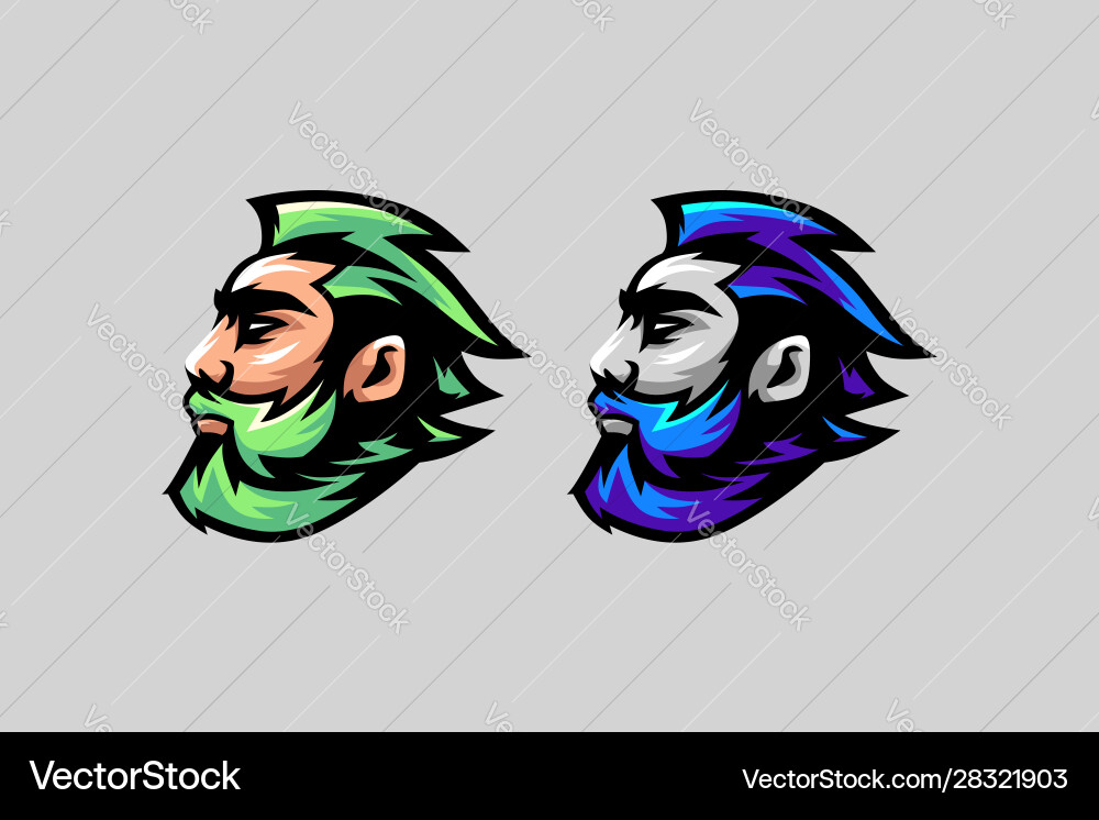Beard awesome mascot logo Royalty Free Vector Image