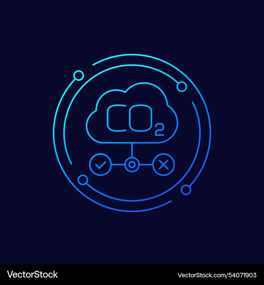 Carbon management icon co2 gas emission linear Vector Image