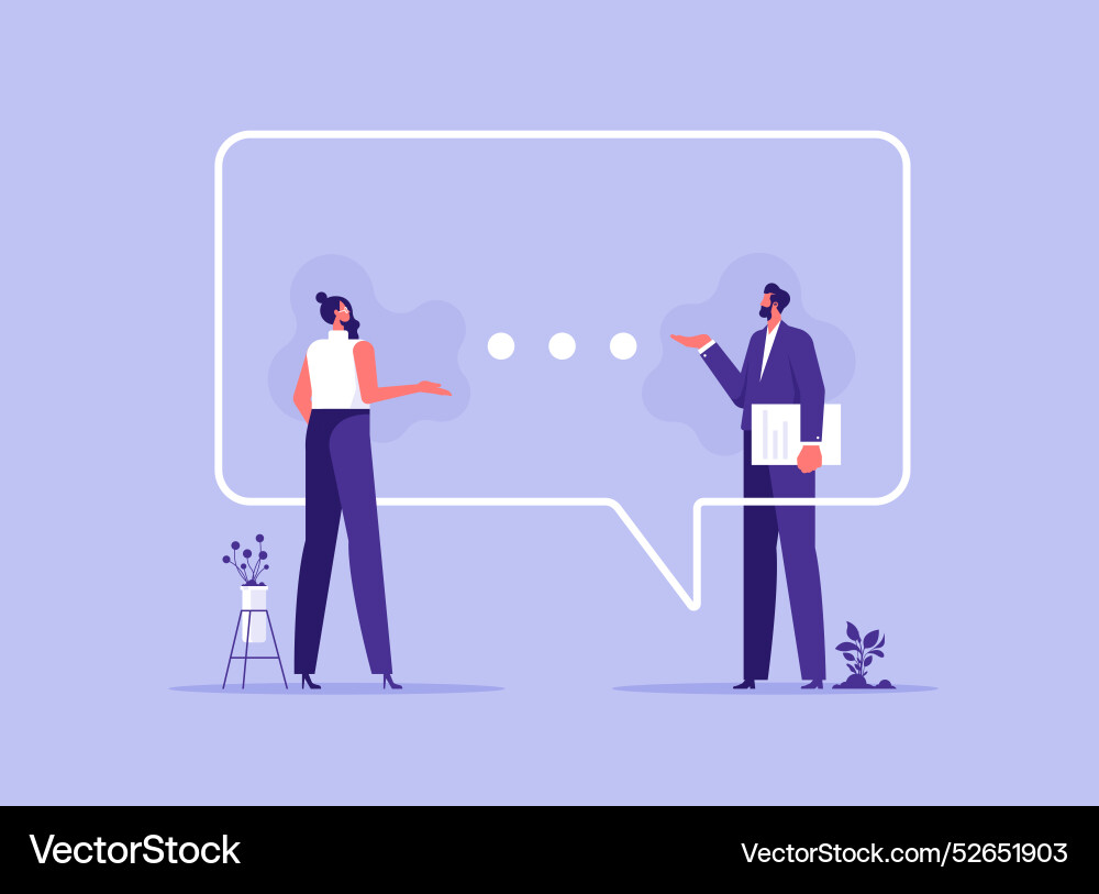 Corporate communication between coworkers concept Vector Image