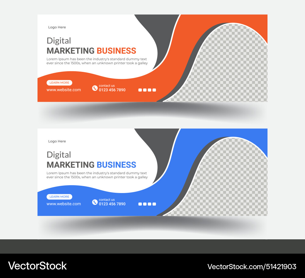 Creative digital marketing facebook cover design Vector Image