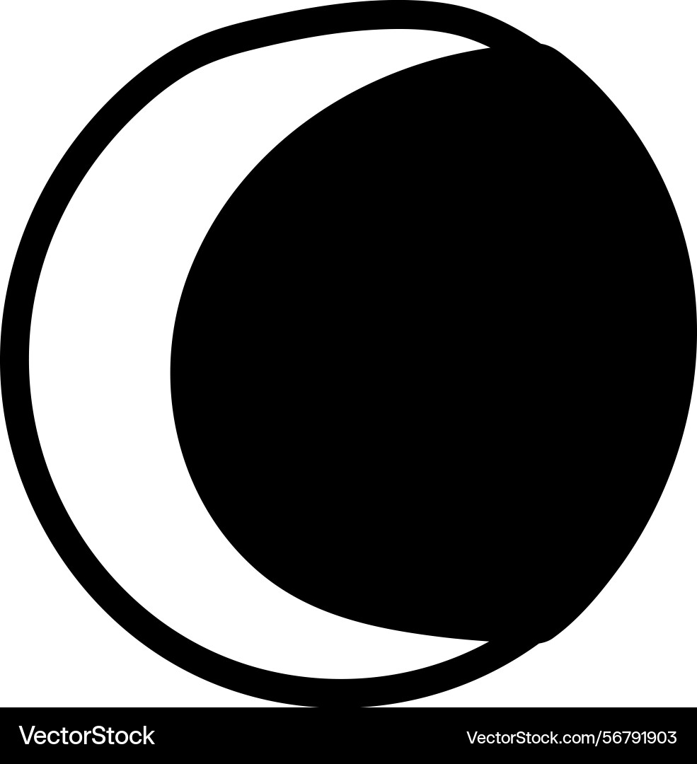 Crescent moon outline Royalty Free Vector Image