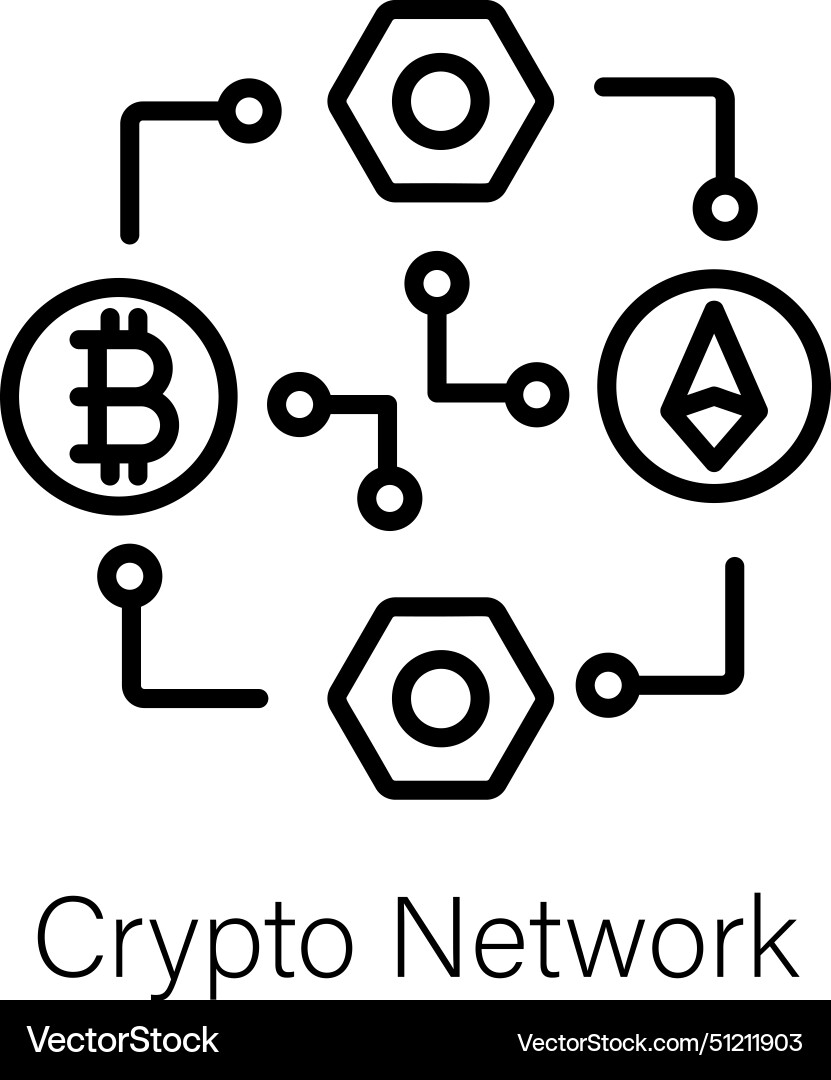 Crypto network Royalty Free Vector Image - VectorStock