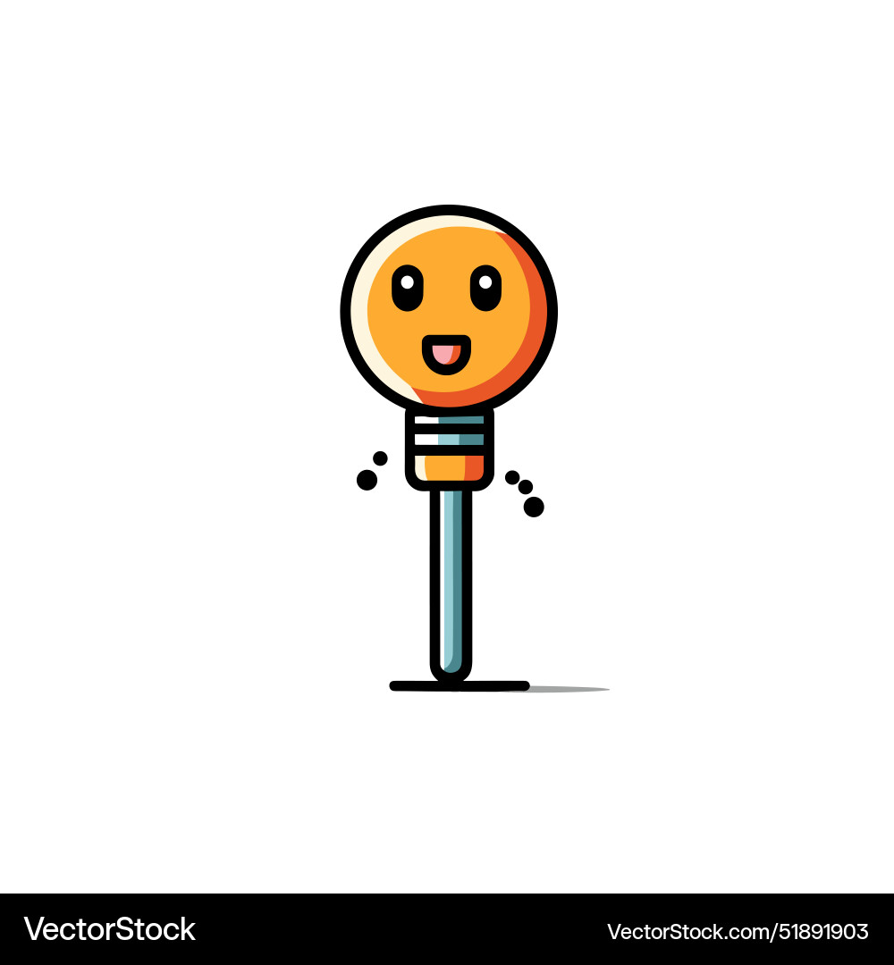 Cute lollipop character with happy face Royalty Free Vector