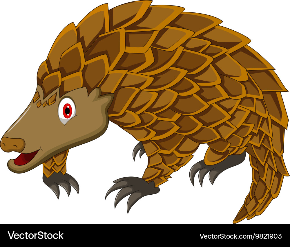 Cute pangolin cartoon Royalty Free Vector Image