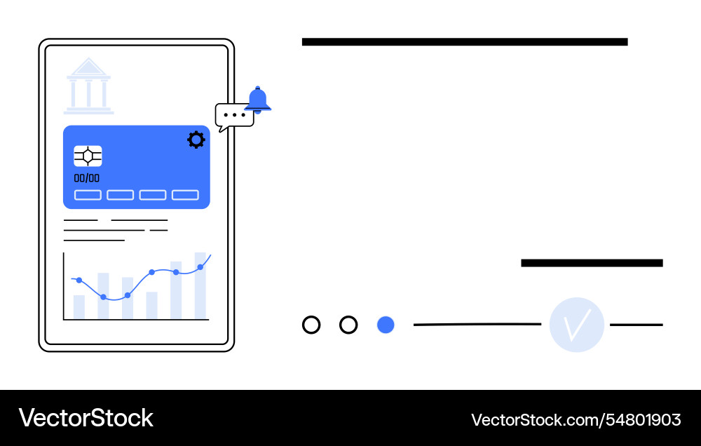 Digital banking mobile app interface with card Vector Image
