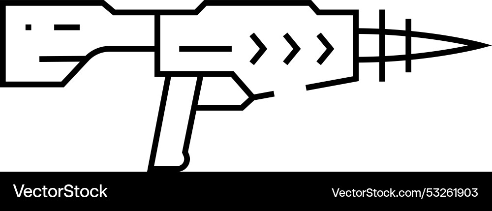 Laser gun weapon military line icon Royalty Free Vector