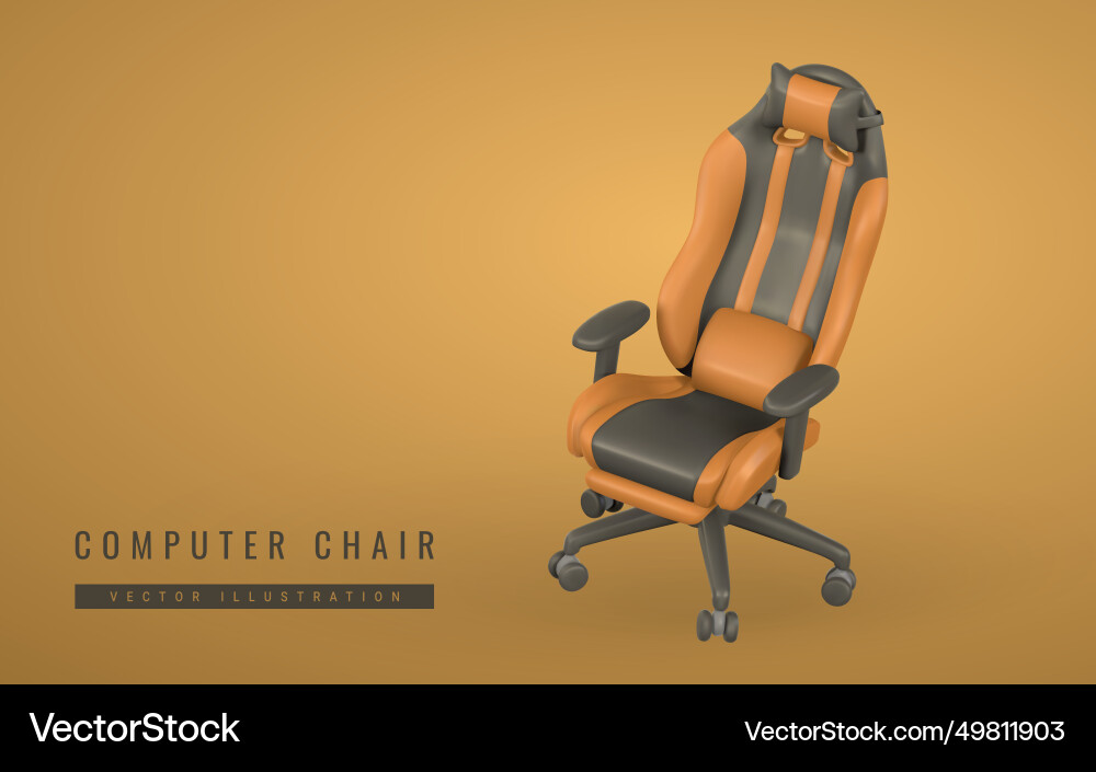 Realistic 3d computer game chair in cartoon style Vector Image