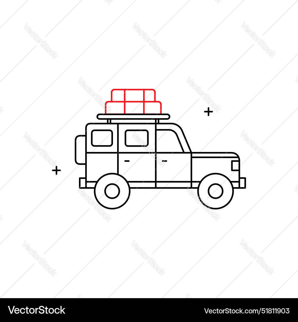 Road adventures trip essentials car travel Vector Image