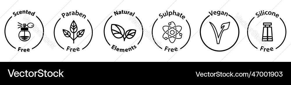 Scented-free paraben free natural elements Vector Image