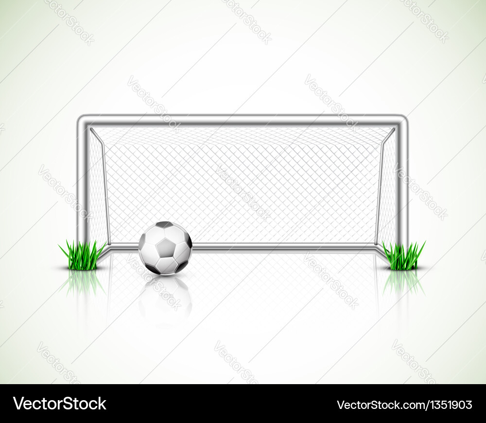 Soccer goal and ball Royalty Free Vector Image