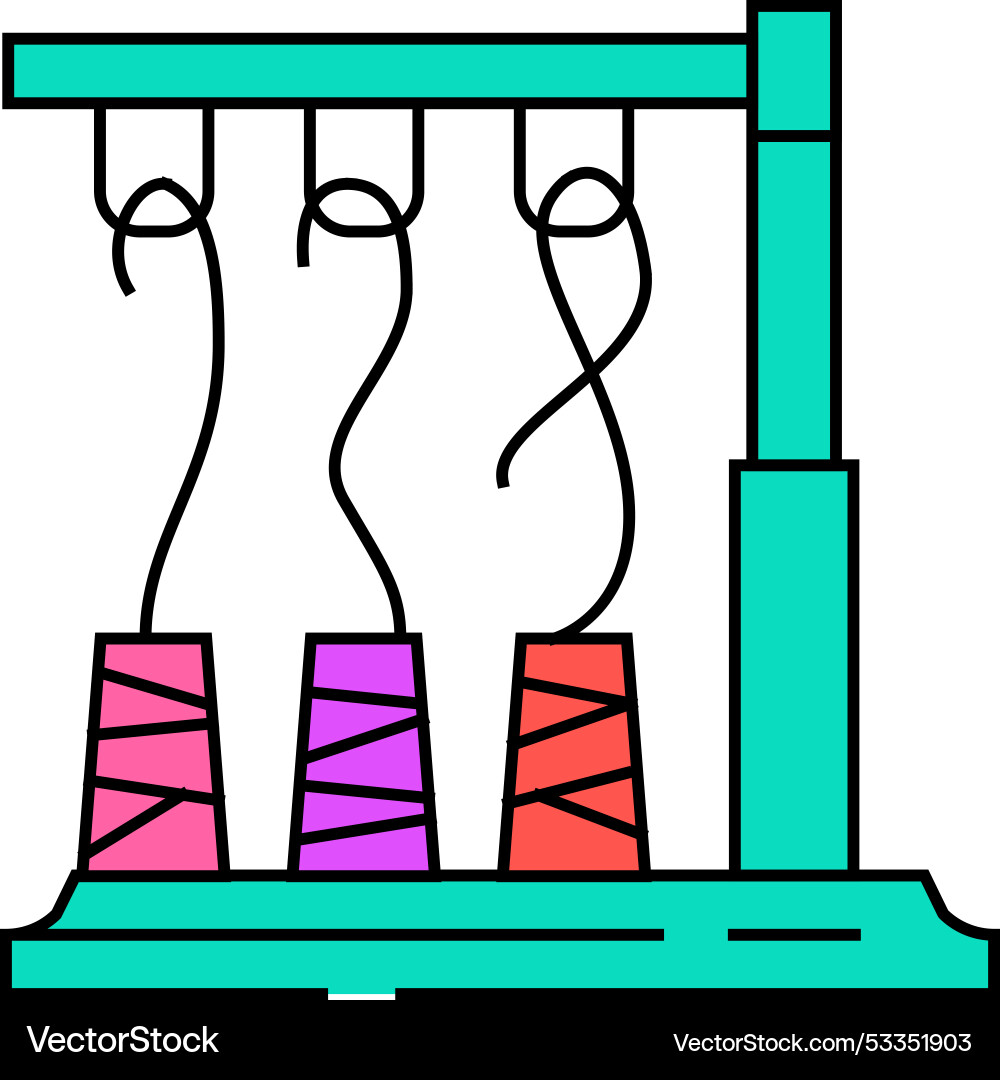 Thread spools embroidery hobby icon color Vector Image
