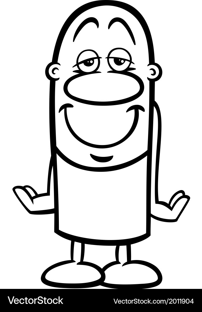 Accepted guy cartoon coloring page Royalty Free Vector Image