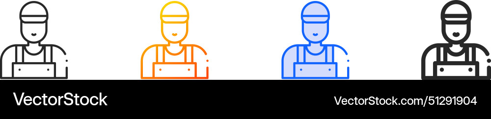 Carpenter iconthin linear gradient blue stroke Vector Image