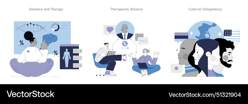 Integrative psychotherapy flat Royalty Free Vector Image