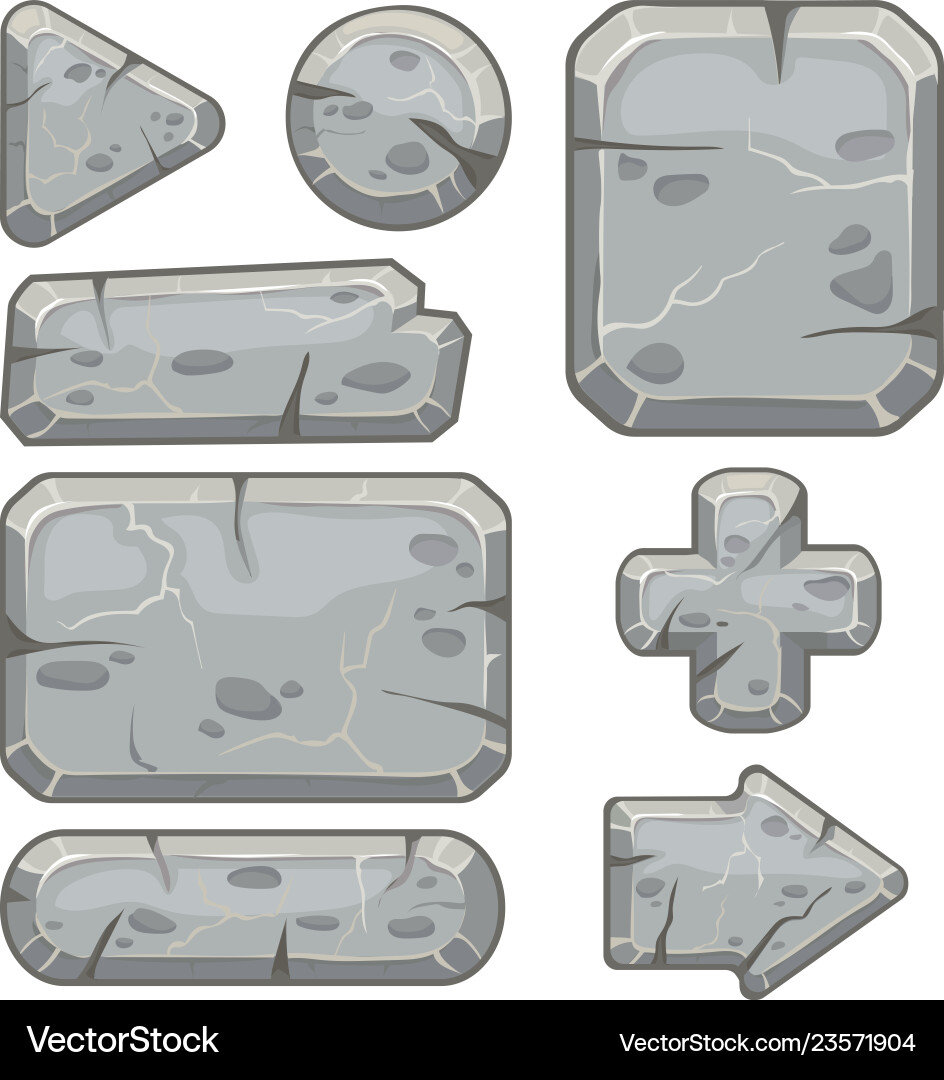 Stone Rubble Rocks Game Icons Royalty Free Vector Image