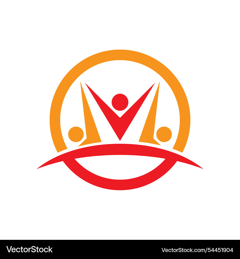 Team group people community logo Royalty Free Vector Image