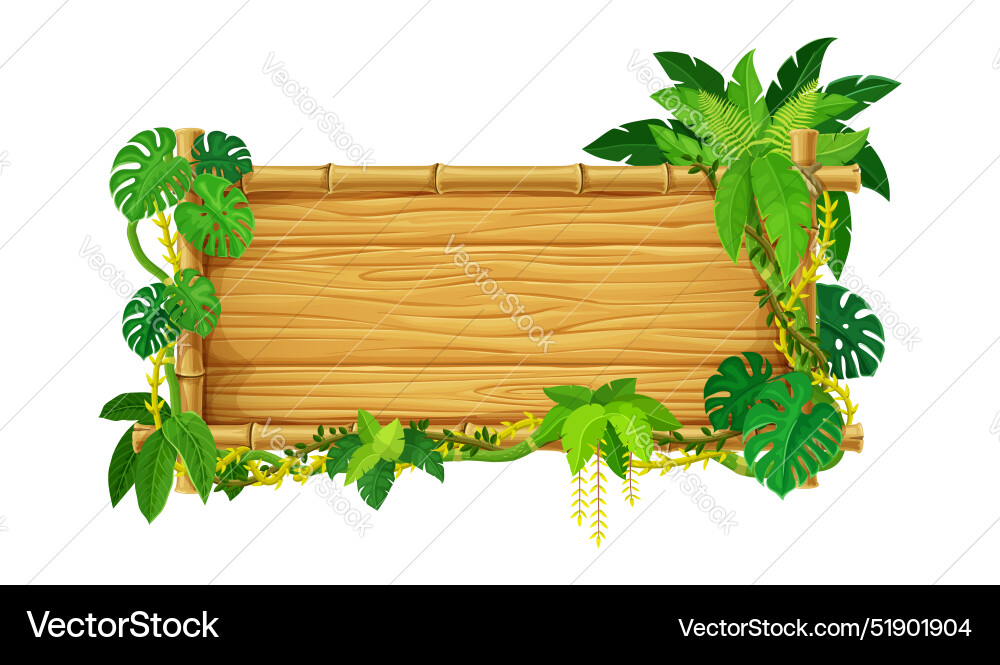 Tropical Jungle Frame with Vines Royalty Free Vector Image