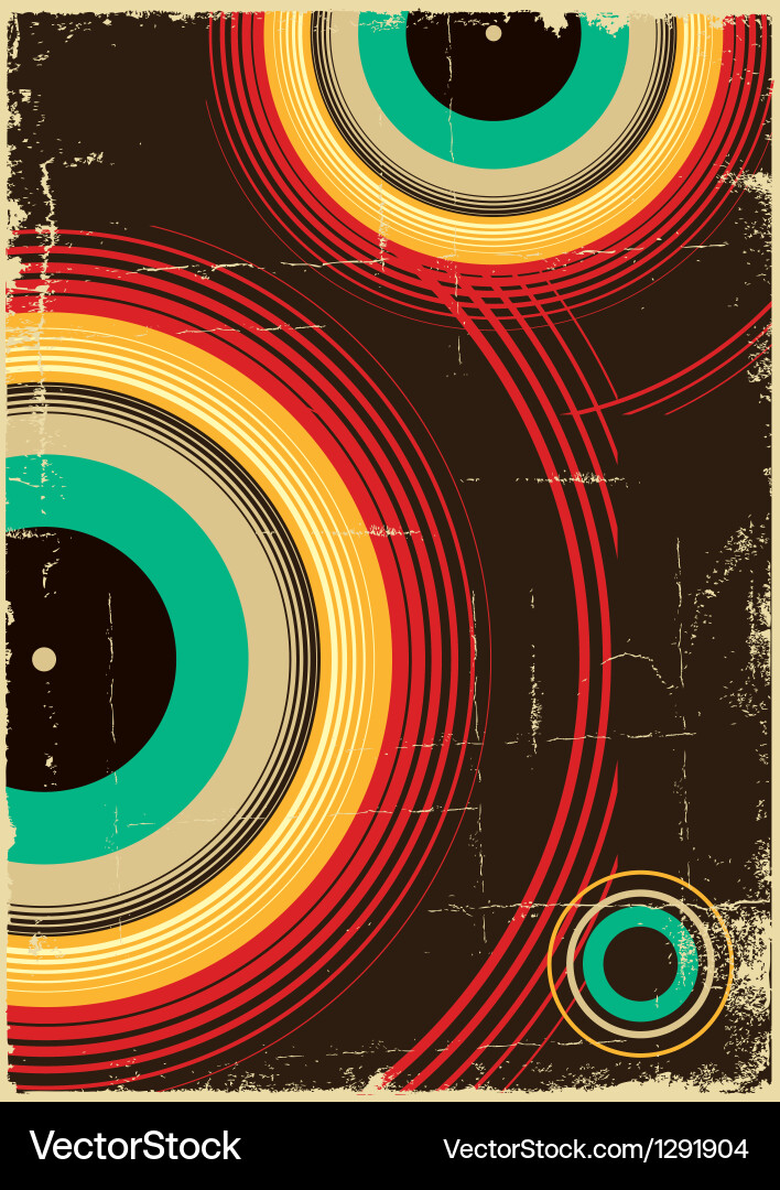 Vintage poster retro background on old paper Vector Image
