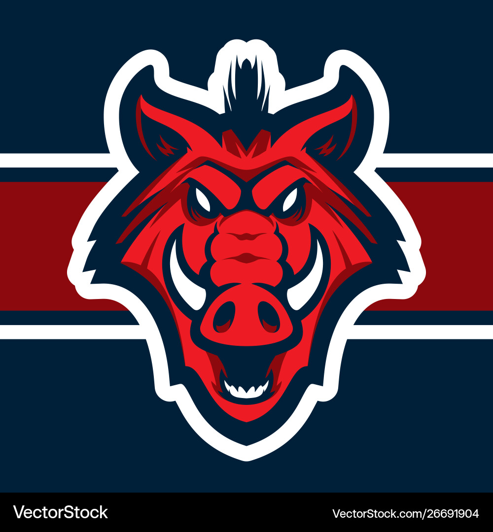Wild hog head mascot Royalty Free Vector Image