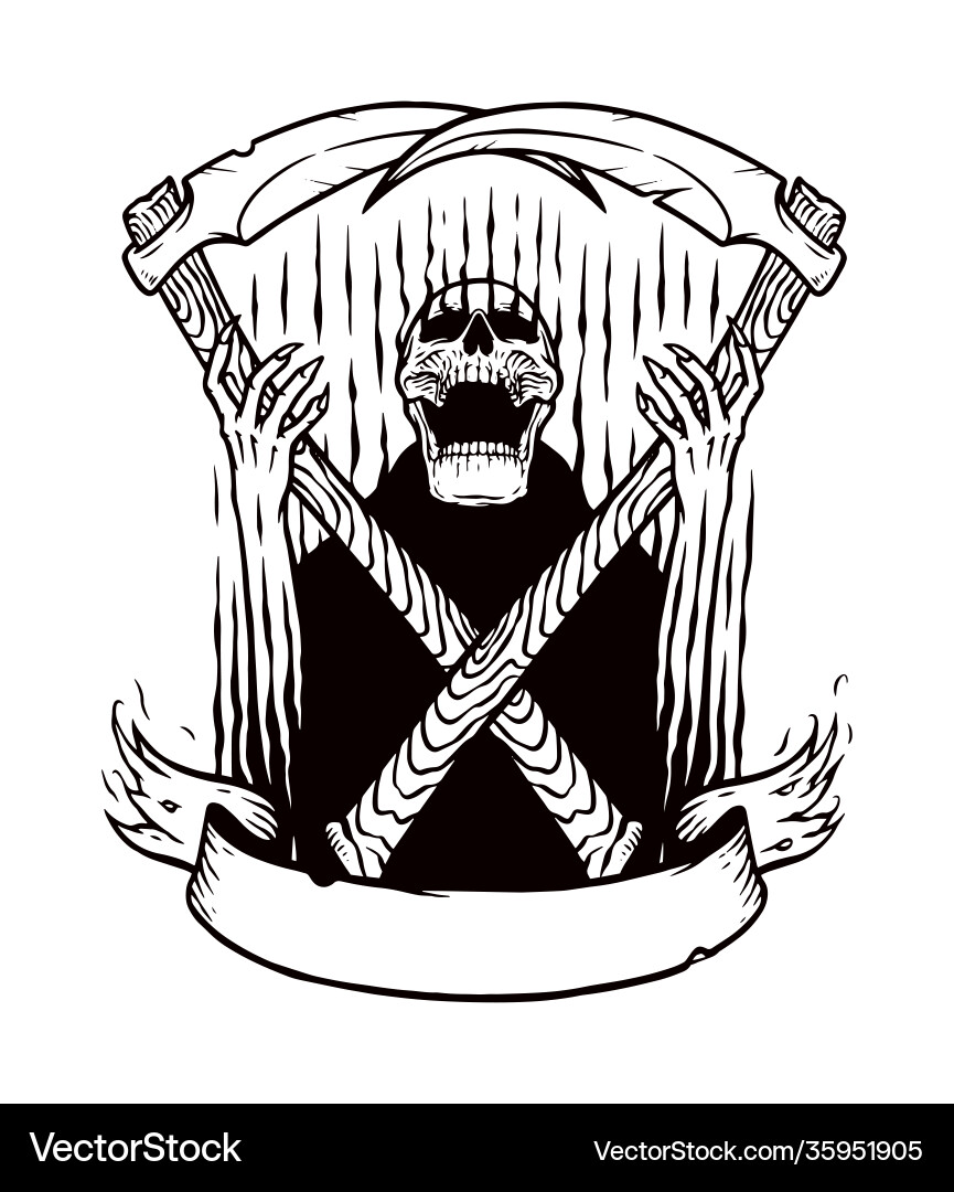 Angry demon skull Royalty Free Vector Image - VectorStock