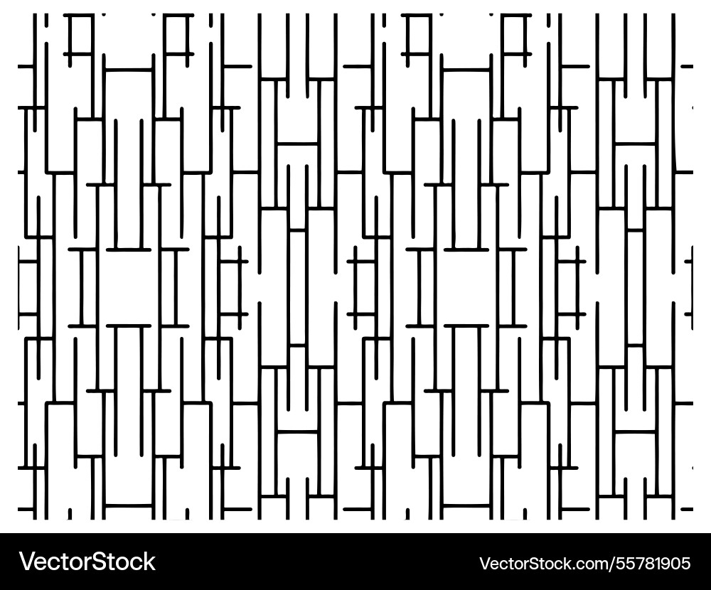 Black and white geometric line print pattern Vector Image