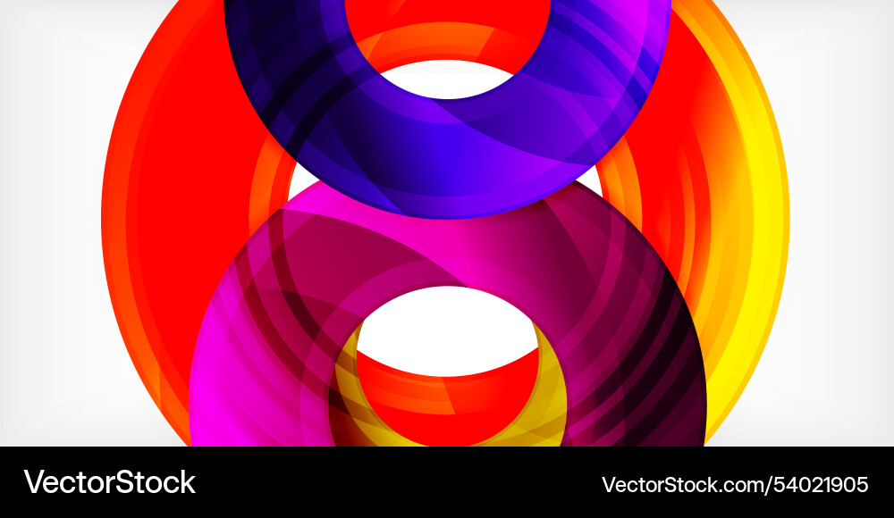 Bright colorful circles with light effects Vector Image