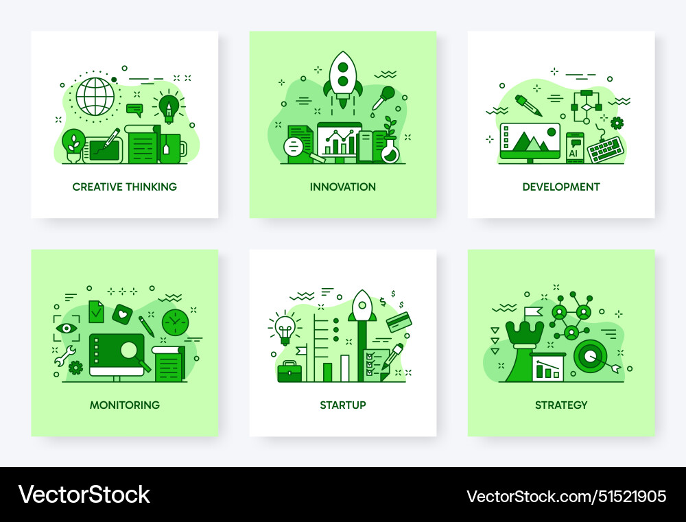 Business Strategy & Innovation Icons Vector Image