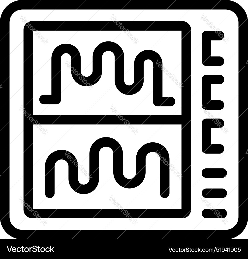 Cardiogram device showing heart rate on screen Vector Image