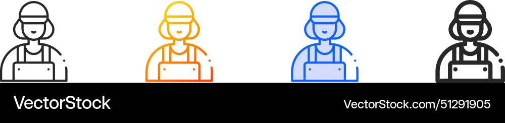 Carpenter iconthin linear gradient blue stroke Vector Image