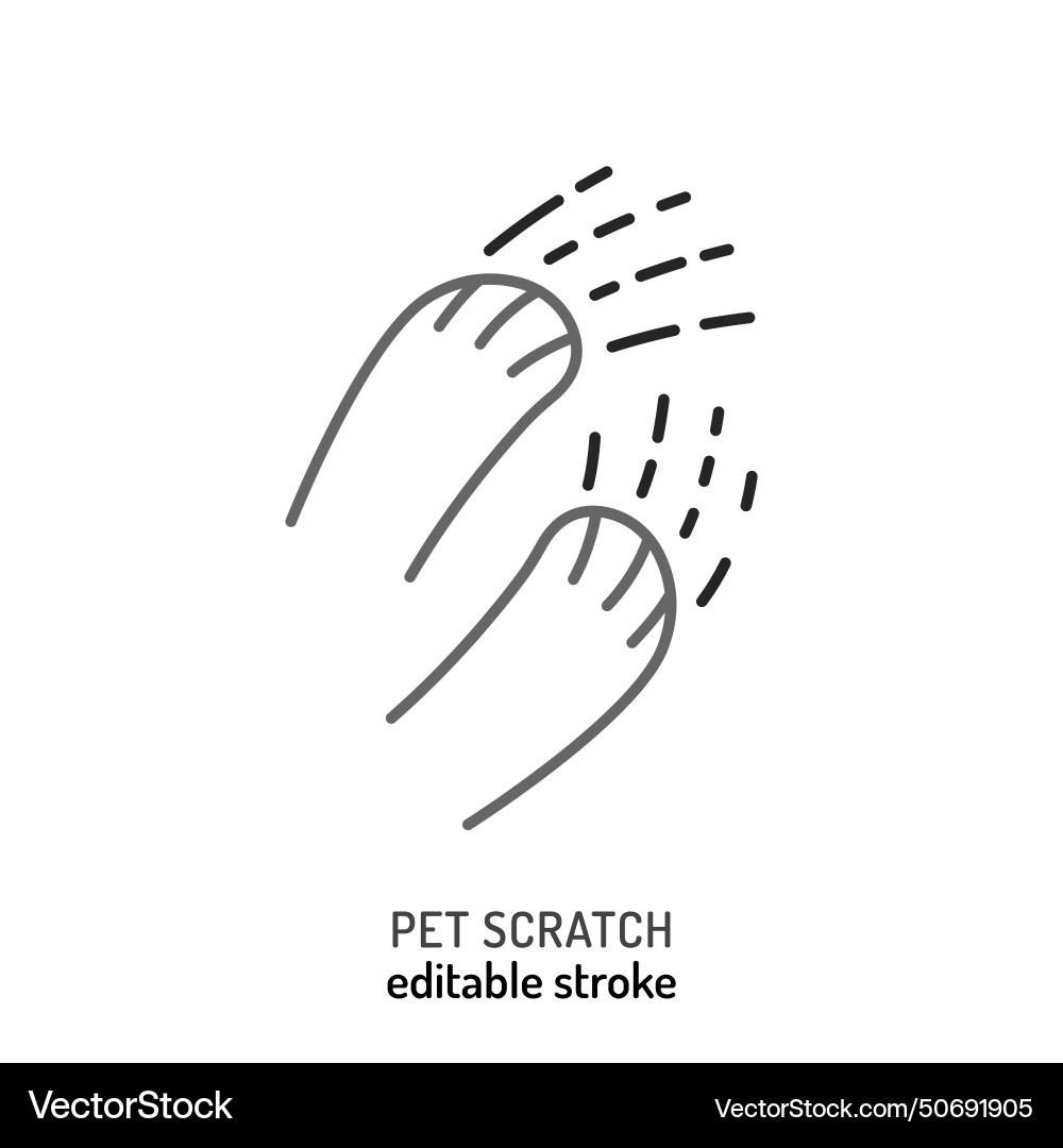 Cat dog scratch common pet behavior symbol Vector Image