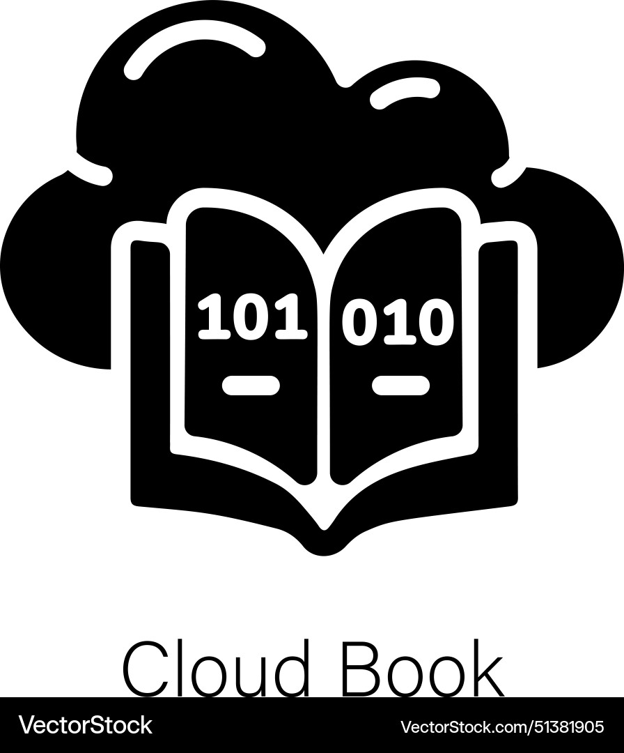 Cloud book Royalty Free Vector Image - VectorStock