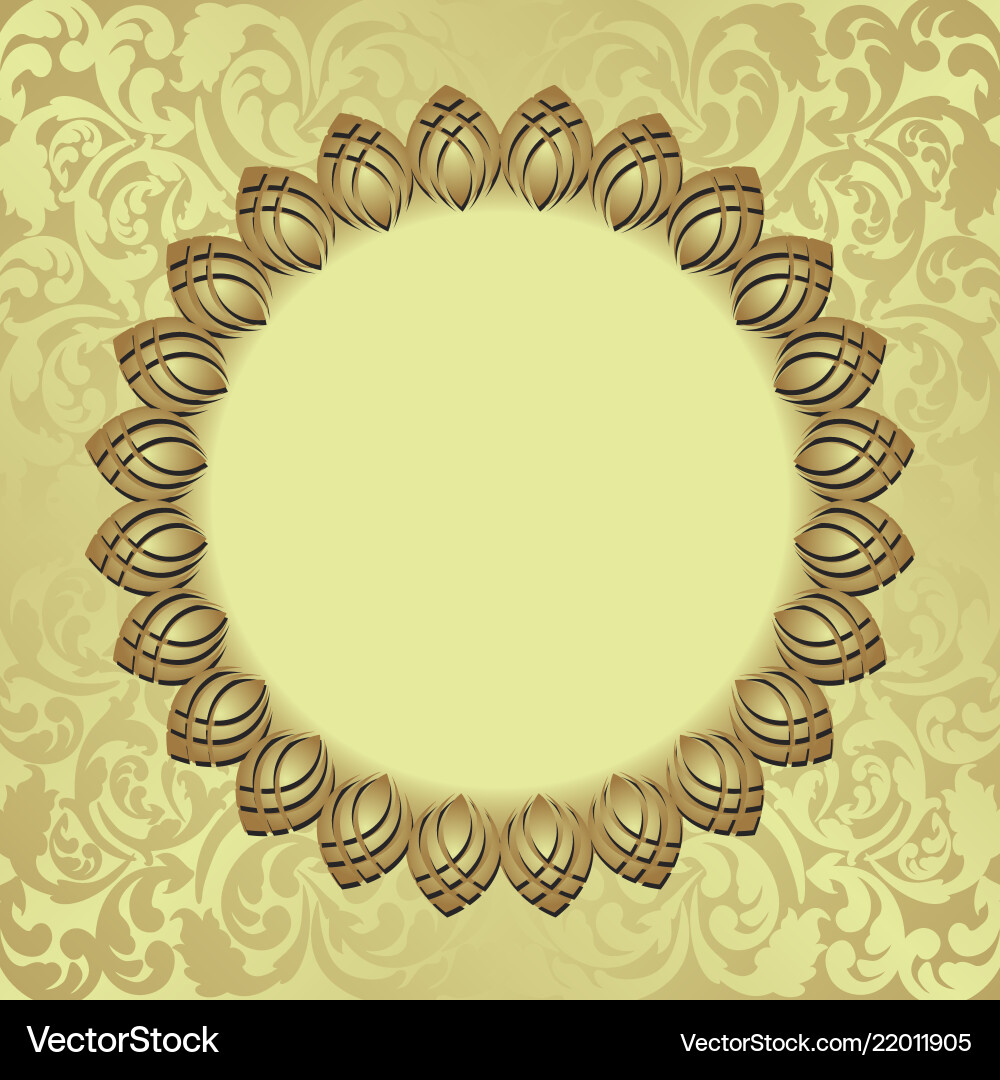 Elegant Golden Frame Pattern Royalty Free Vector Image