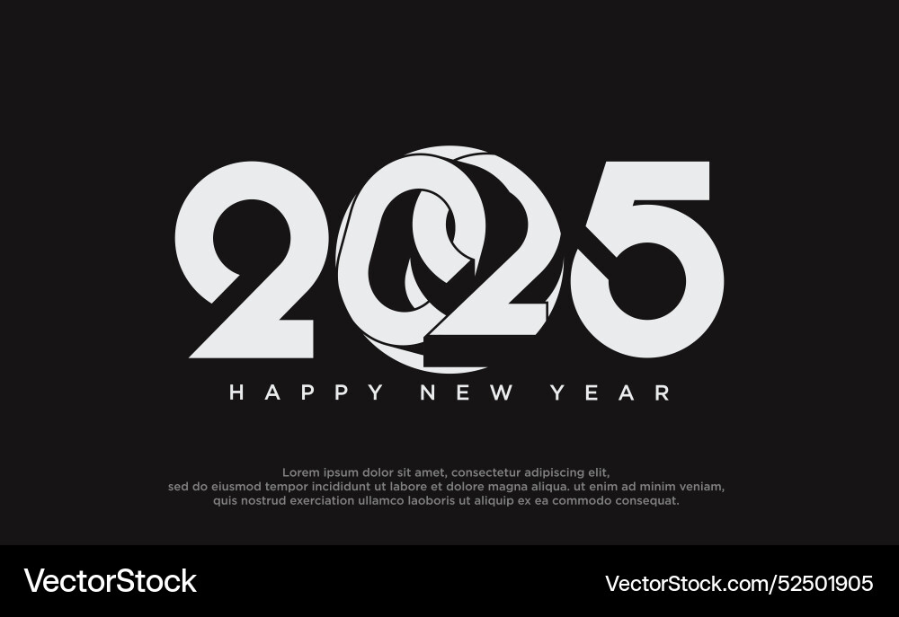 Happy new year 2025 text design business diary Vector Image